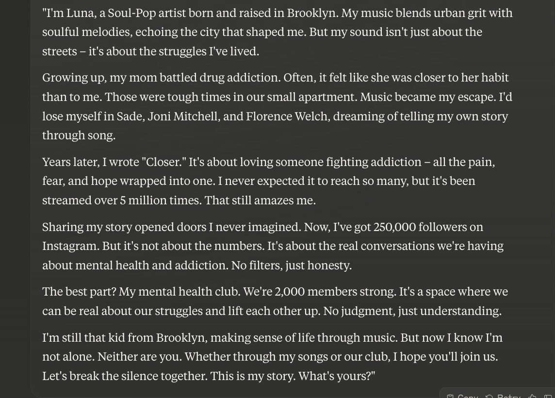 How to write a music artist biography with AI